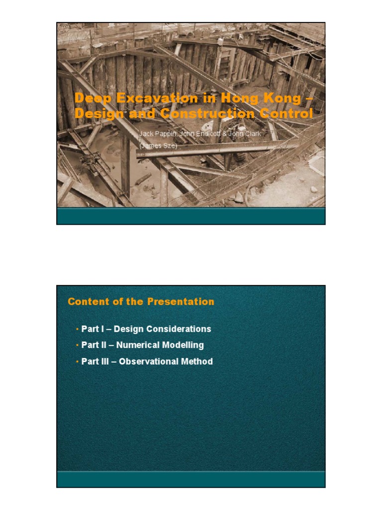 Deep Excavation in Hong Kong - Design and Construction Control | PDF ...