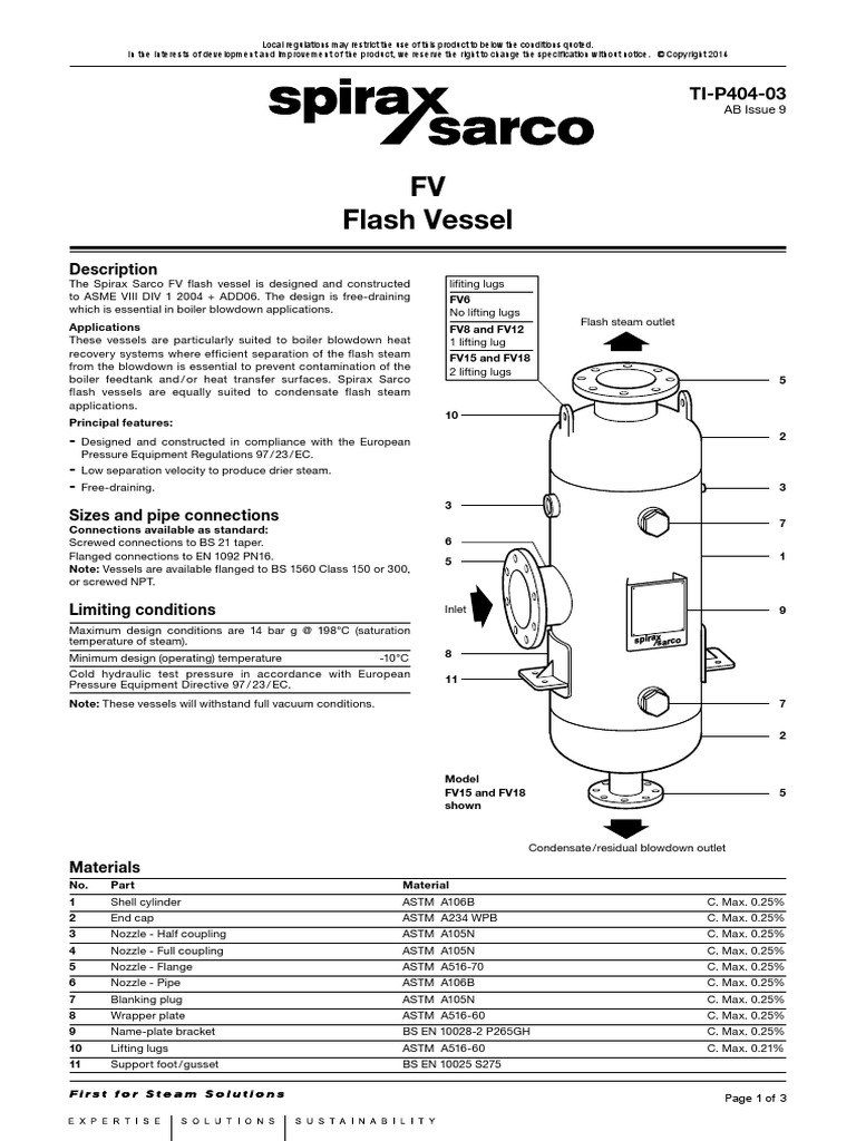 Condensate Flash Vessel Handbook | Boiler | Steam