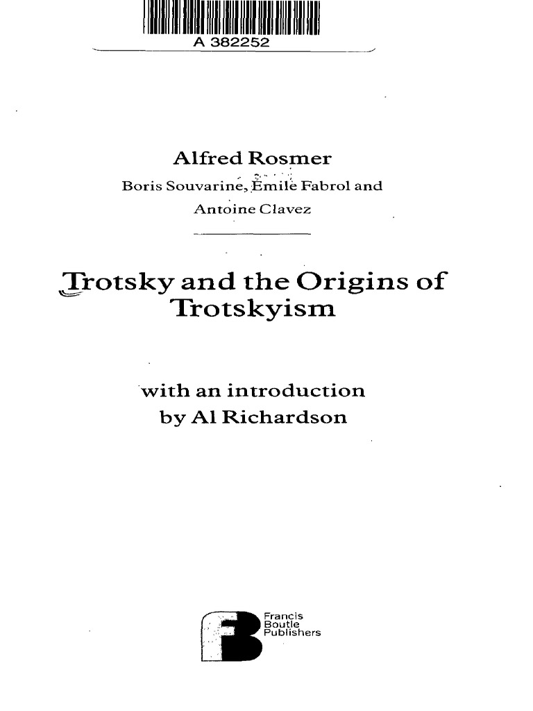 Al Richardson, Trotsky and The Origins of Trotskyism (Introduction and Contents) | PDF | Leon ...