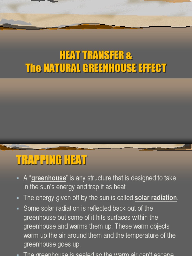 Heat Transfer & The Natural Greenhouse Effect | PDF | Greenhouse Effect ...