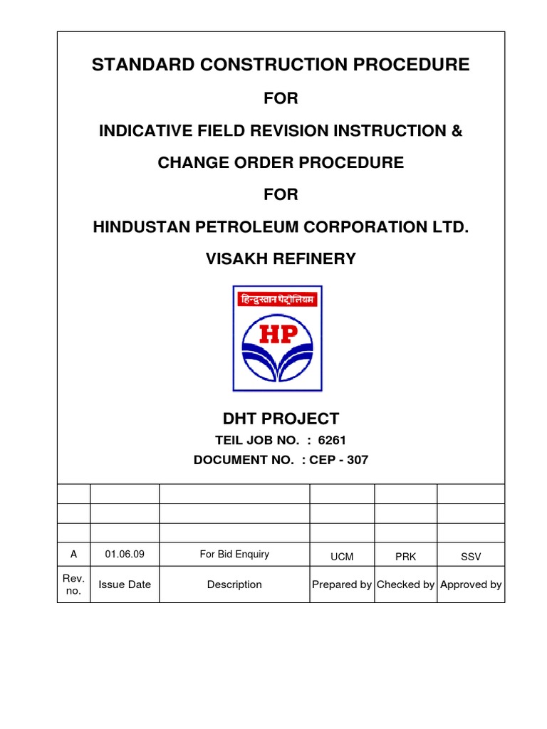 Instruction & Change Order Procedure 10 | PDF | General Contractor ...