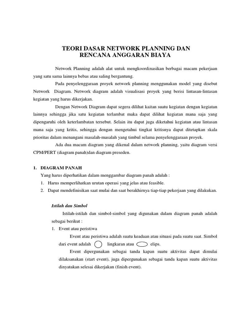 Bahan Teori Network Planning Dan RAB | PDF