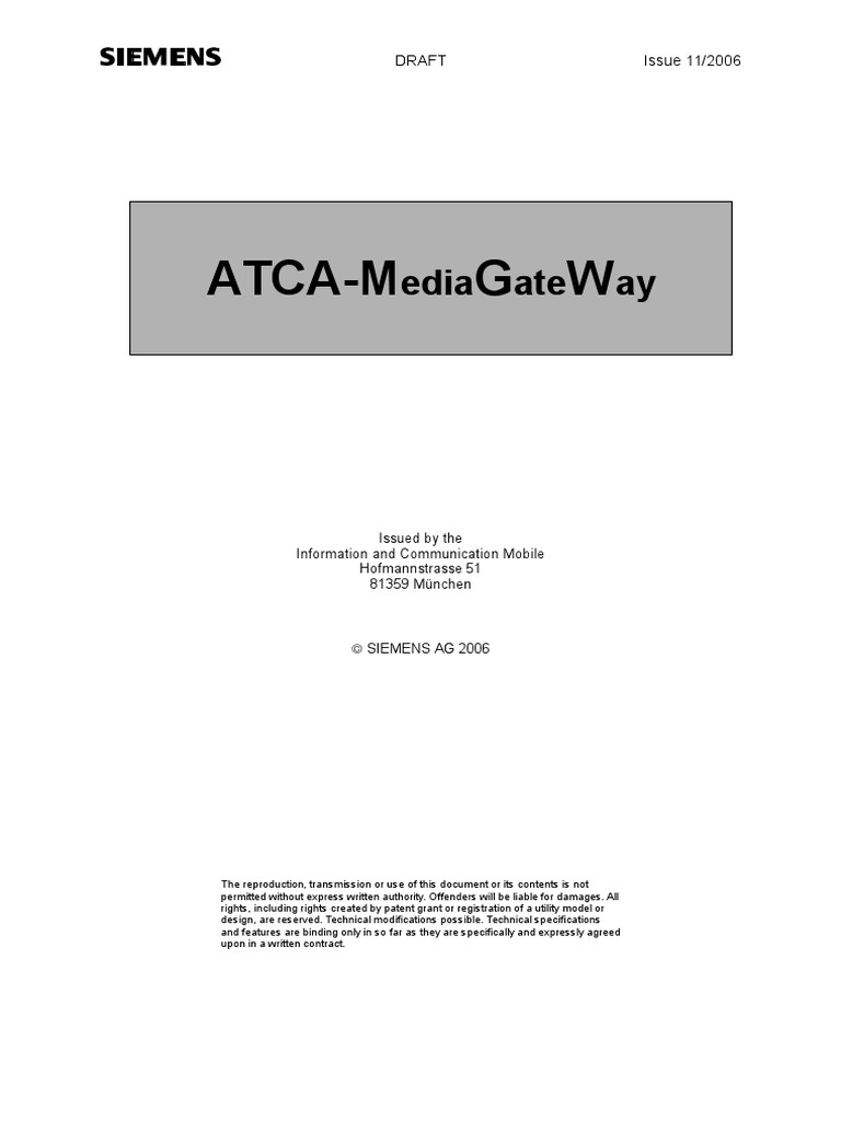 ATCA MGW Description | PDF | Asynchronous Transfer Mode | Computer Network