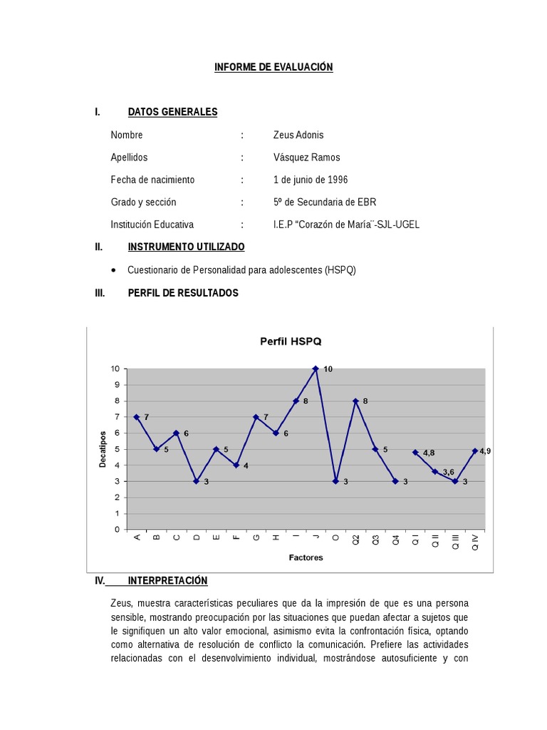 INTERPRETACIÓN HSPQ