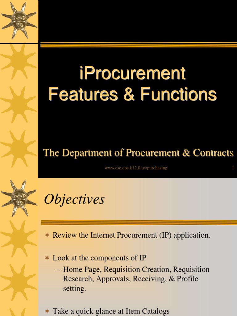 Iprocurement Features and Functions | PDF | Procurement | World Wide Web