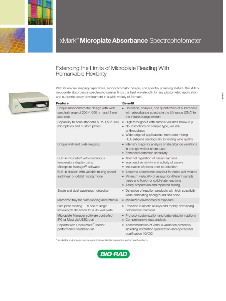 Xmark™ Microplate Absorbance Spectrophotometer | PDF ...