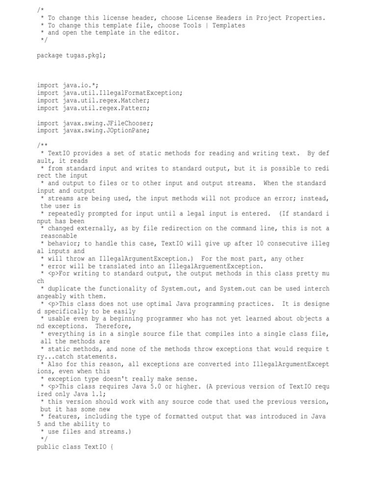 Text IO | PDF | String (Computer Science) | Java (Programming Language)