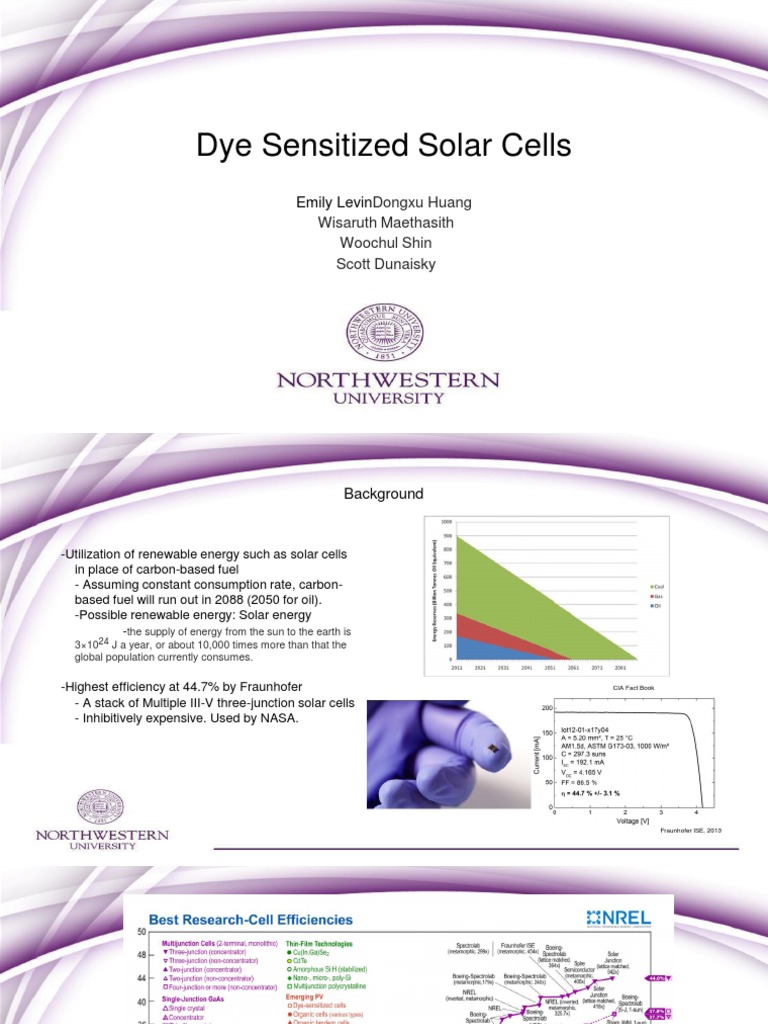 DSSC Presentation | PDF | Materials | Physical Sciences