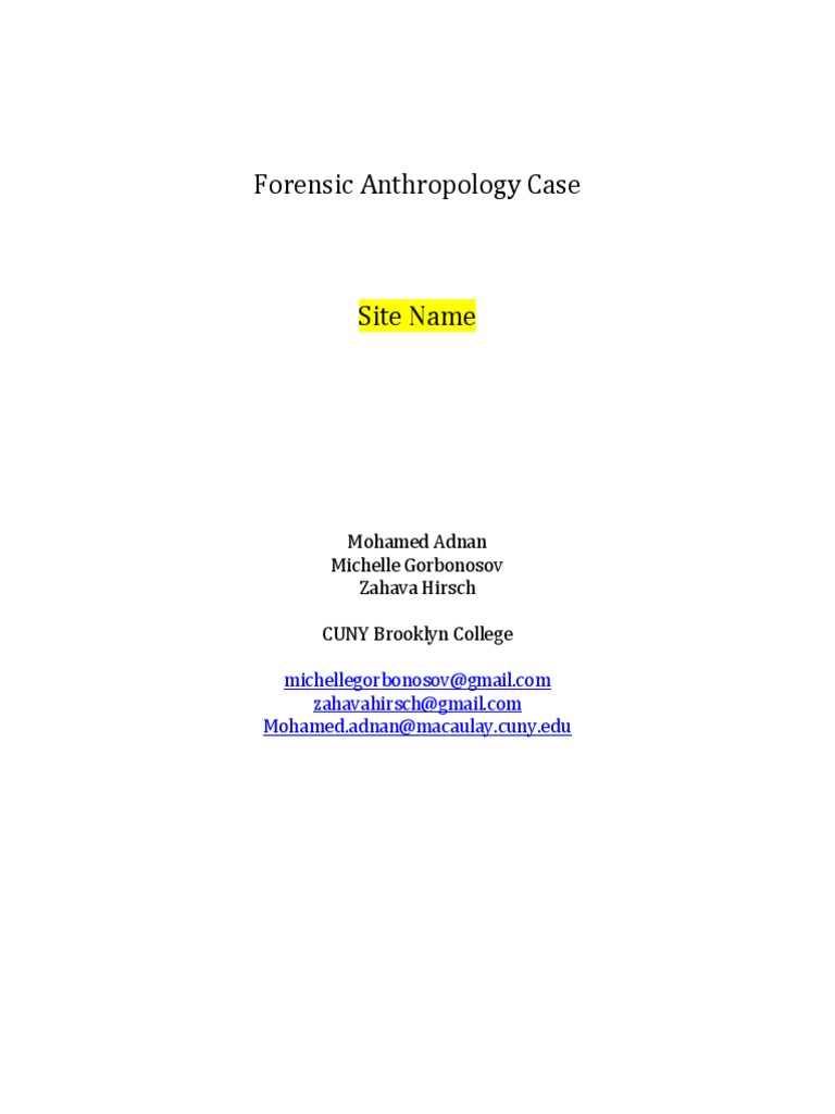 Forensic Anthropology Analysis | PDF | Skull | Pelvis