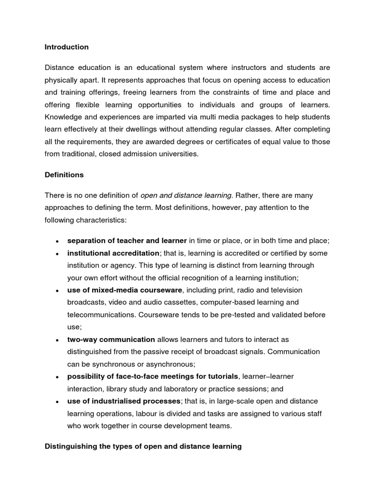 Open and Distance Learning | PDF | Distance Education | Sharing