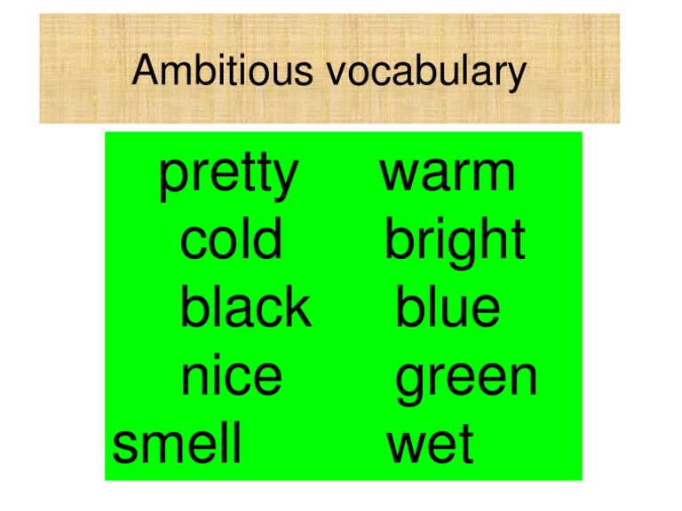 Ambitious Vocabulary | PDF