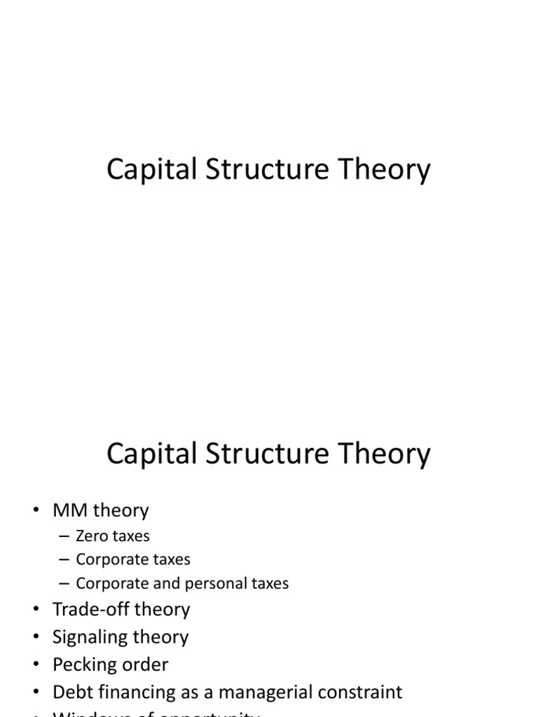 Capital Structure Theory | PDF | Capital Structure | Corporations