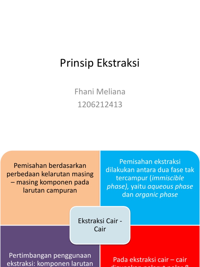 Prinsip Ekstraksi | PDF