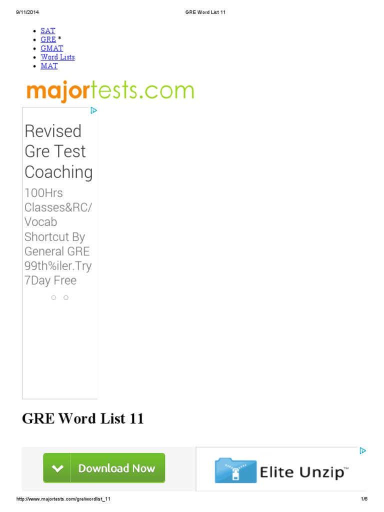 GRE Word List 11 | PDF | Graduate Record Examinations | Languages