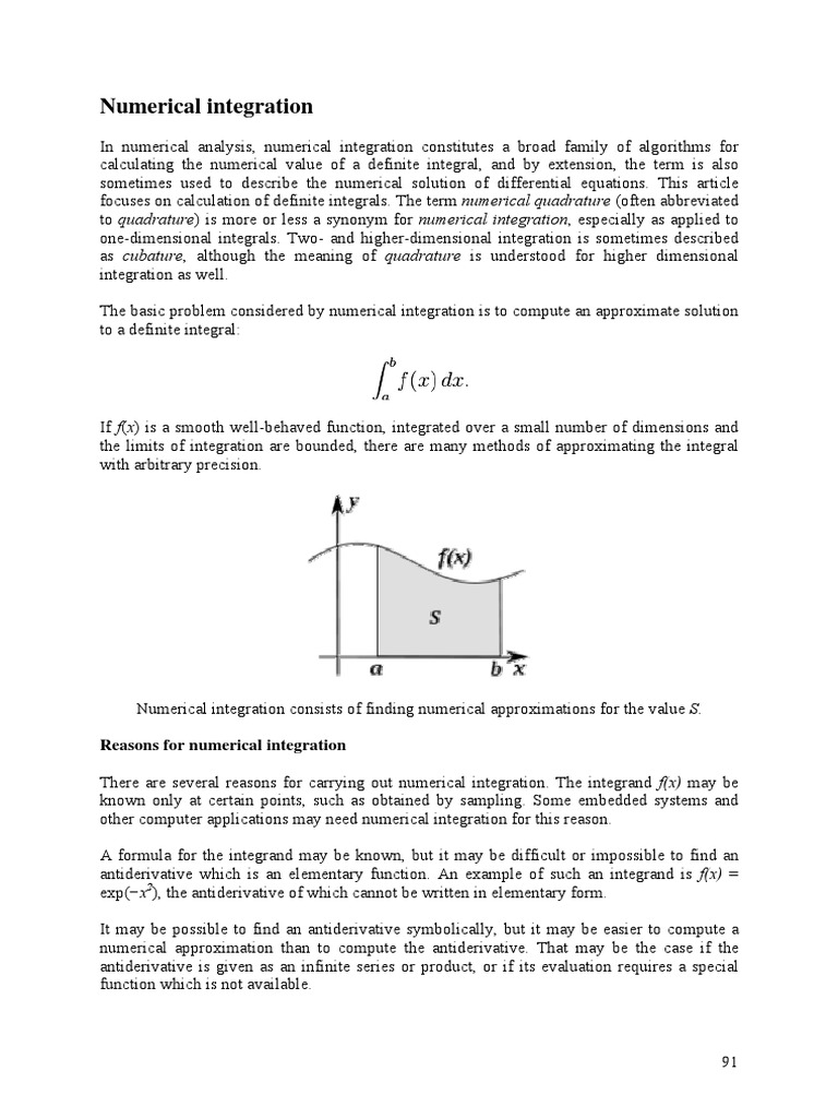 Numerical Integration Methods | PDF | Slope | Integral