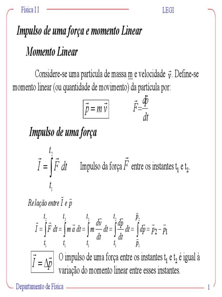 Momento Linear-Centro de Massa | Momento Linear | Física