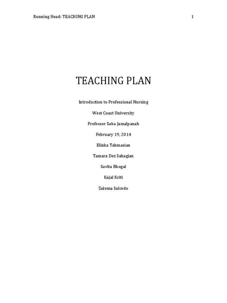 Teaching Plan | PDF