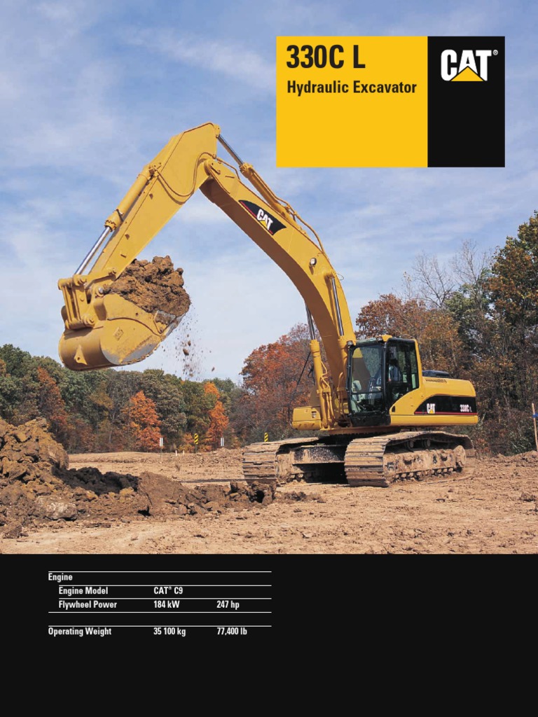 330CL Series Spec Sheet Excavator | Horsepower | Window
