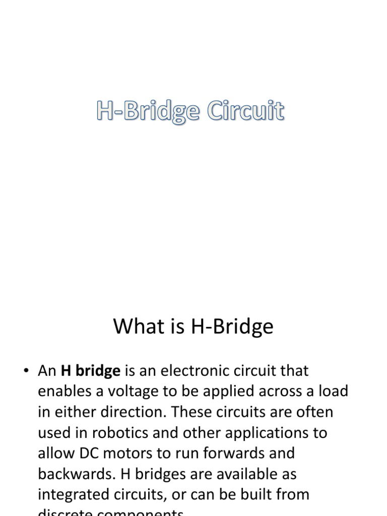 H Bridge | PDF | Bipolar Junction Transistor | Electrical Circuits