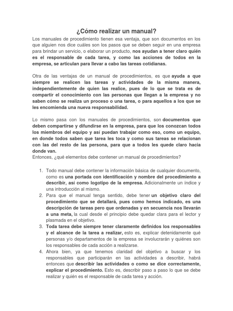 Cómo Realizar Un Manual