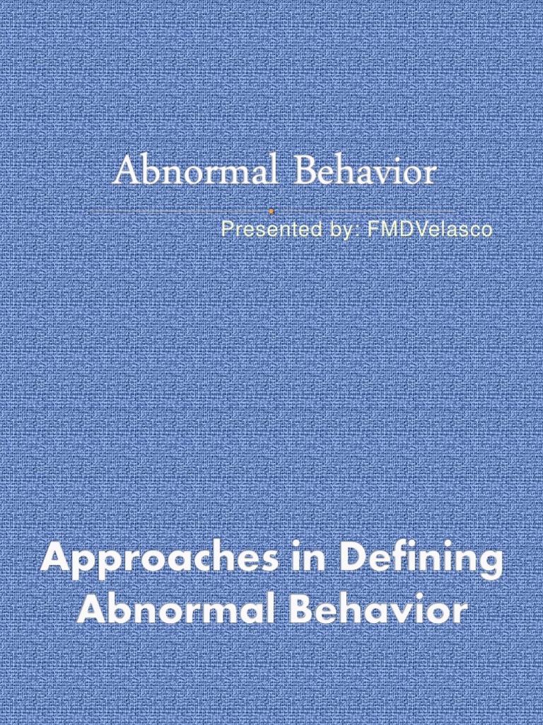 Understanding Abnormal Behavior Types | PDF | Bipolar Disorder ...