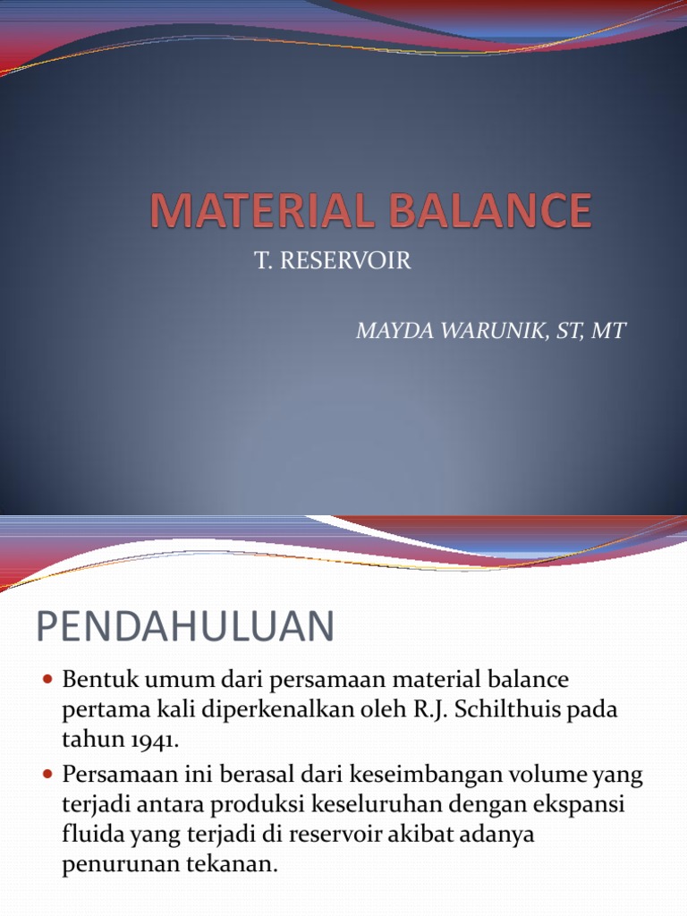 Material Balance | PDF