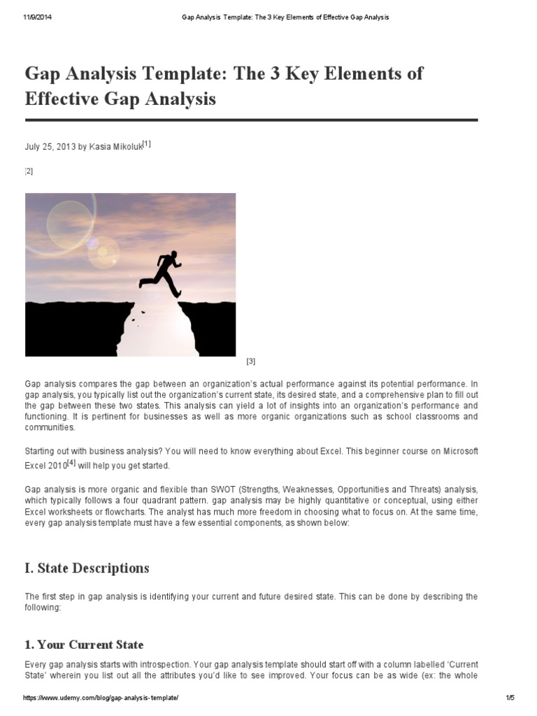 Gap Analysis Template - The 3 Key Elements of Effective Gap Analysis ...