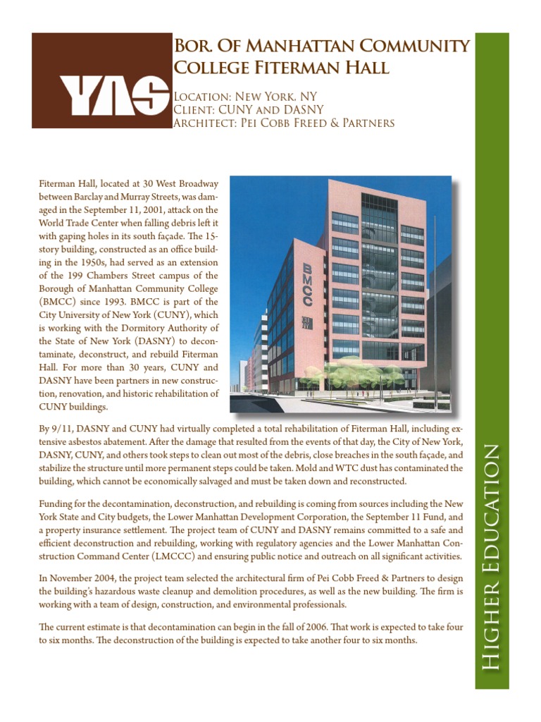 Fiterman Hall Reconstruction Project Overview | PDF | Art