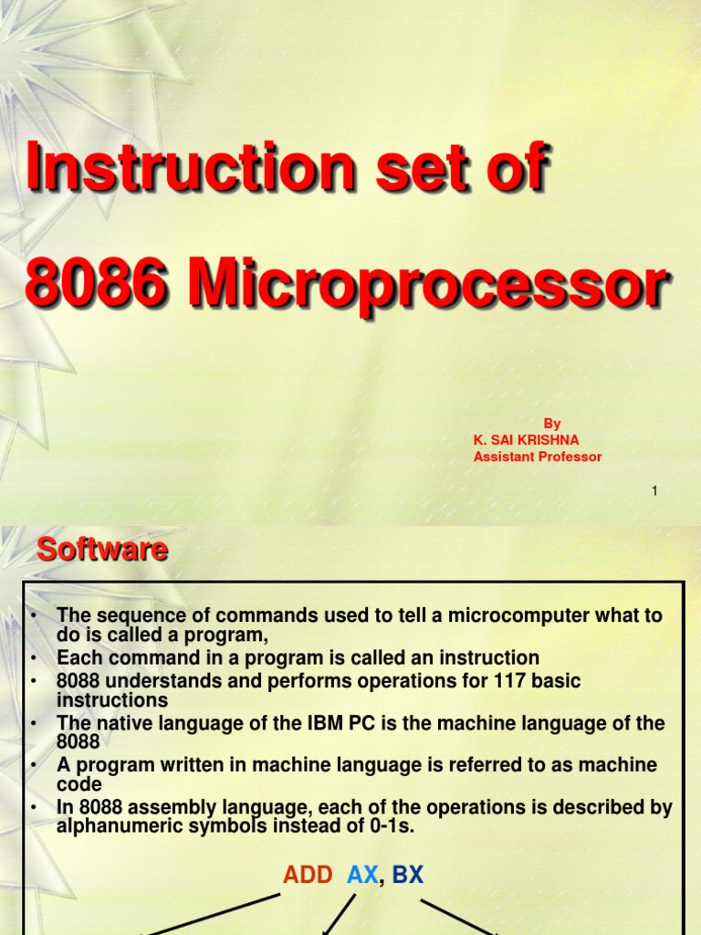 8086 Instruction Set | PDF | Assembly Language | Instruction Set