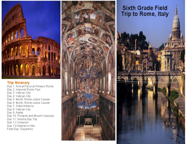 Sixth Grade Rome Trip Itinerary | PDF | Social Science | Travel
