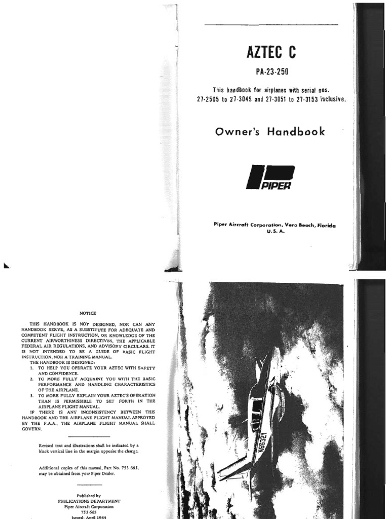 Piper Aztec C POH | PDF
