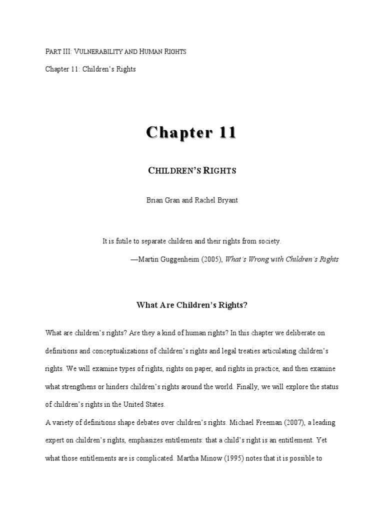 Chapter 11 Childrens Rights | PDF | Children's Rights | Convention On ...