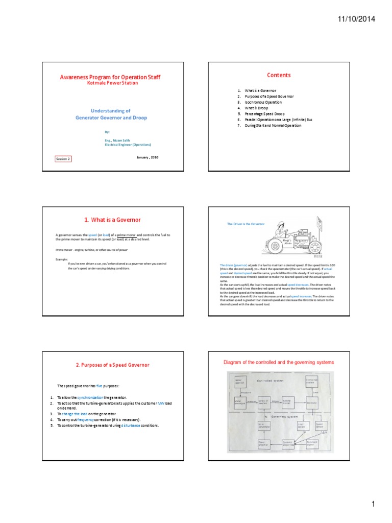 Governor and Droop Basics - Final | PDF | Electrical Engineering ...