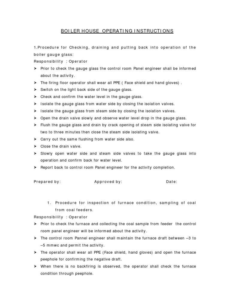 Boilers SOP | PDF | Boiler | Valve