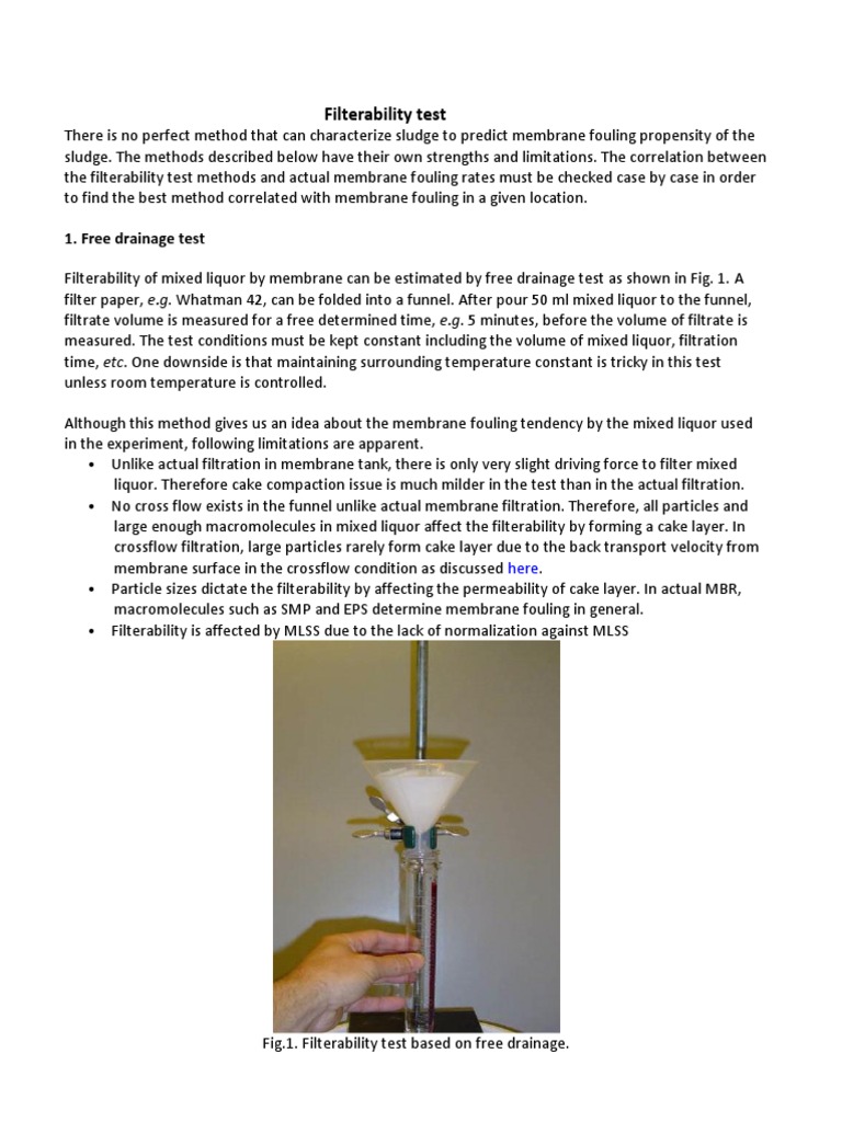 Filterability Test | PDF | Filtration | Cell Membrane