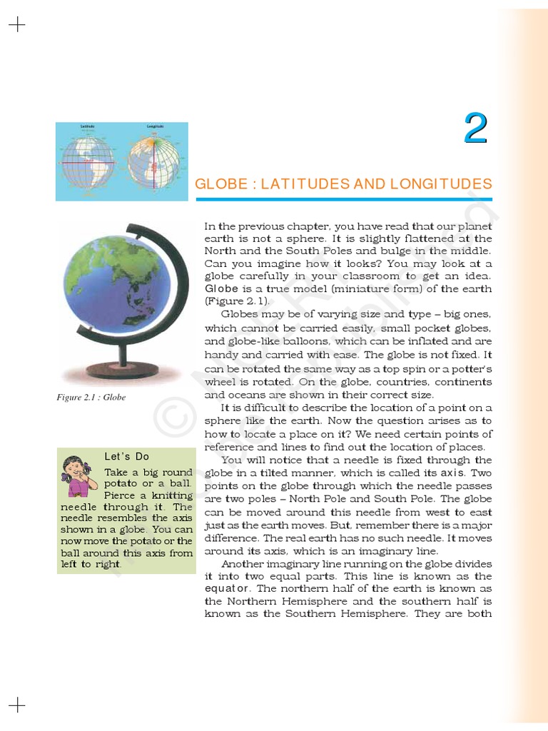 ch2 NCERT Geog Class 6 | PDF