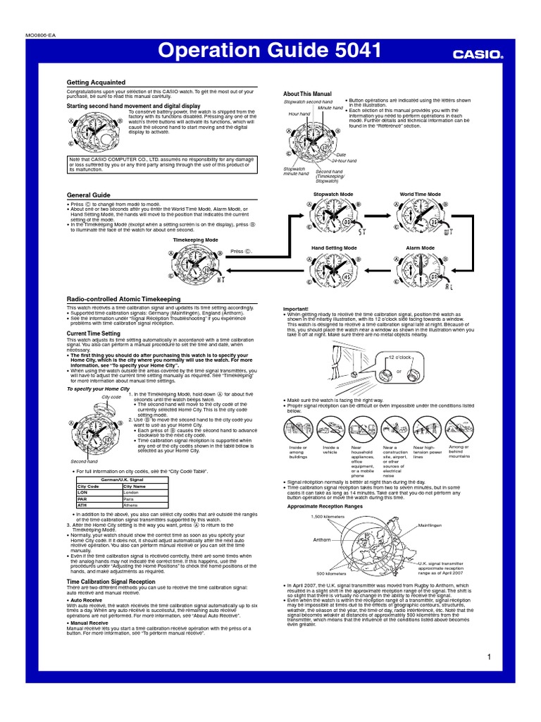 Casio Edifice Manual | PDF