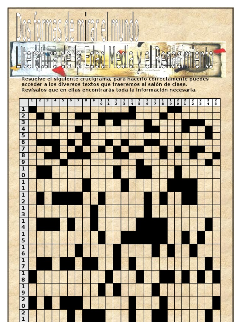 Crucigrama de Historia Medieval | PDF | Edades medias | Renacimiento