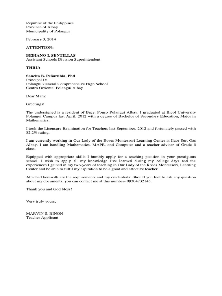 Application Letter | PDF