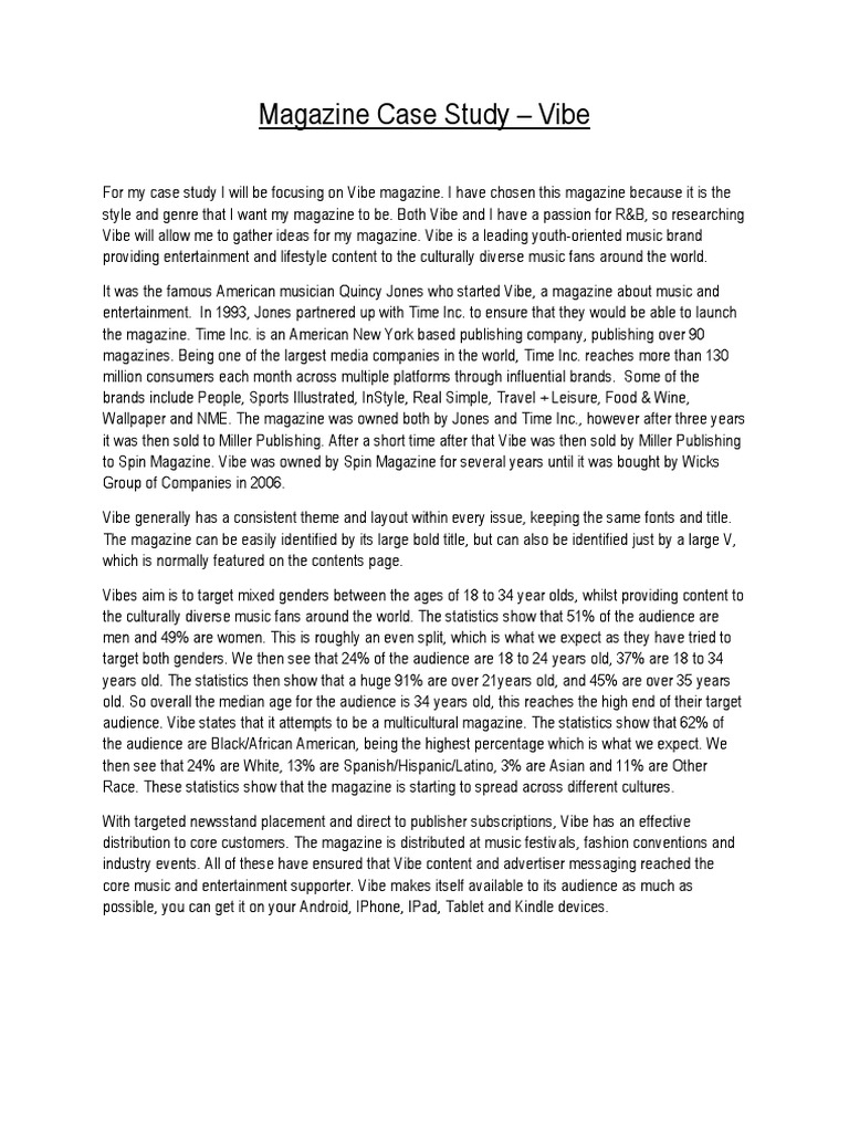 Magazine Case Study | PDF | Race And Ethnicity In The United States ...