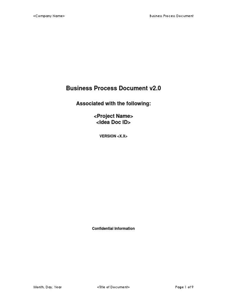 Business Process Document Template | PDF | Business Process | United ...