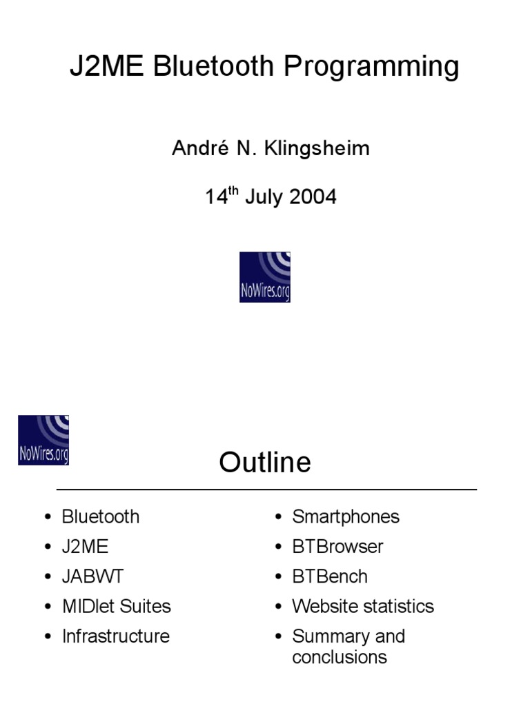 J2ME Bluetooth Programming | PDF | Bluetooth | Computing Platforms