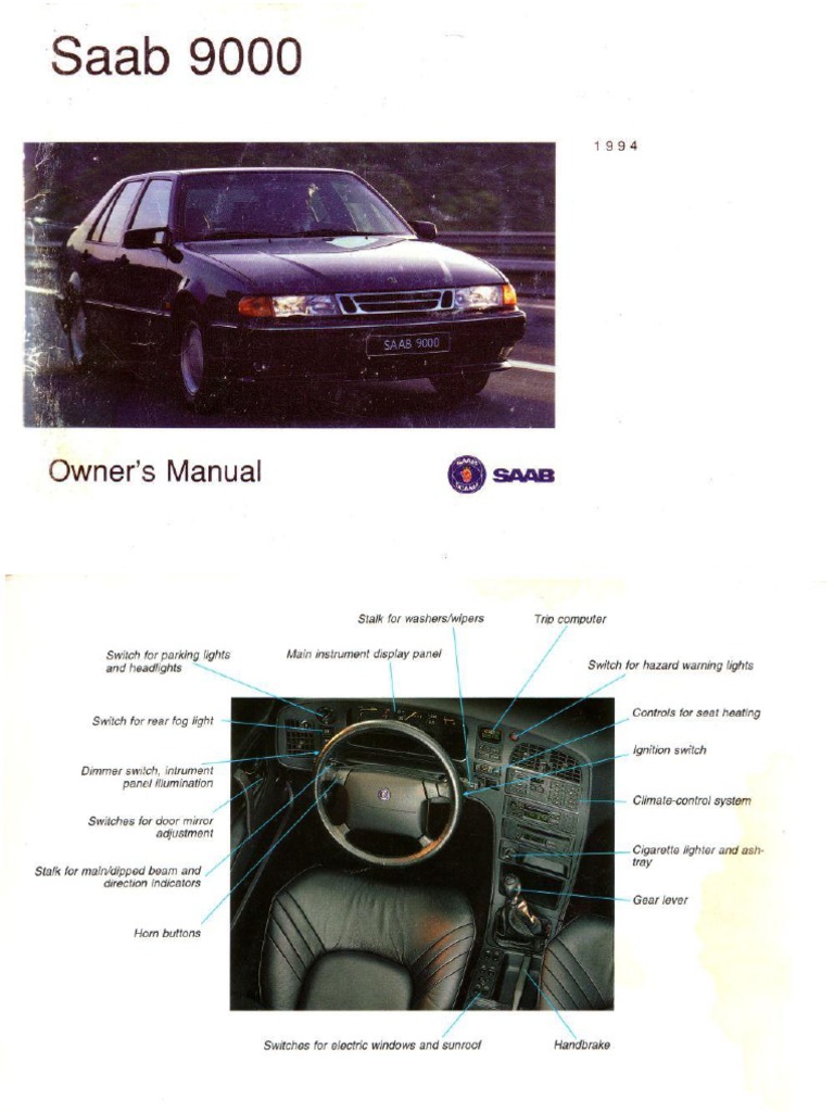 1994 SAAB 9000 Owner's Manual (OCR) | PDF | Anti Lock Braking System ...