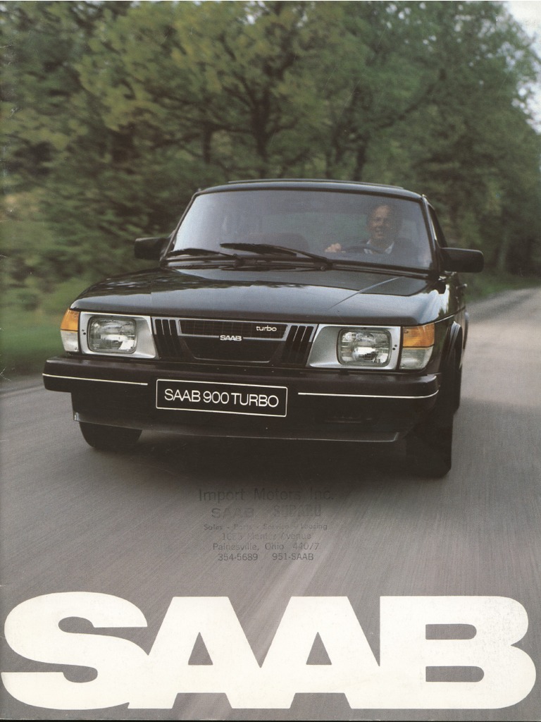 82 Saab 900 Brochure (OCR) | PDF | Trunk (Car) | Turbocharger