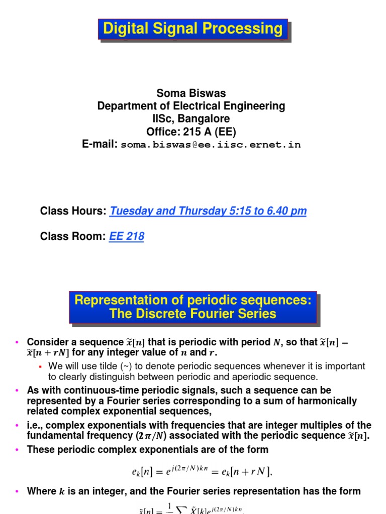 Digital Signal Processing Lectures | PDF | Teaching Methods & Materials ...
