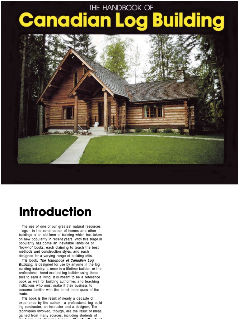 The Handbook of Canadian Log Building | PDF
