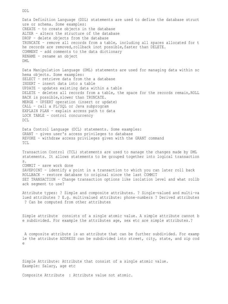 DML,DTL ,DDL,DCL | Bases de datos | Ingeniería de software