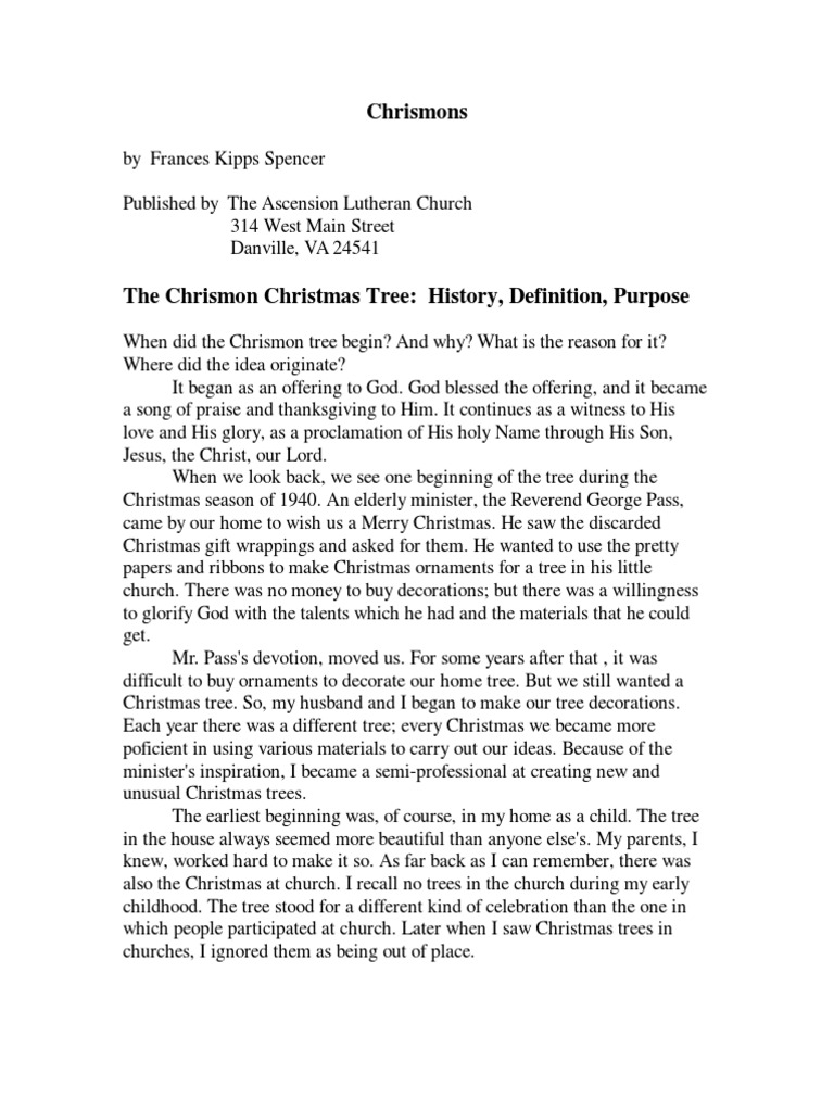 Chrismon Tree History & Significance | PDF | Christmas | Christmas Tree