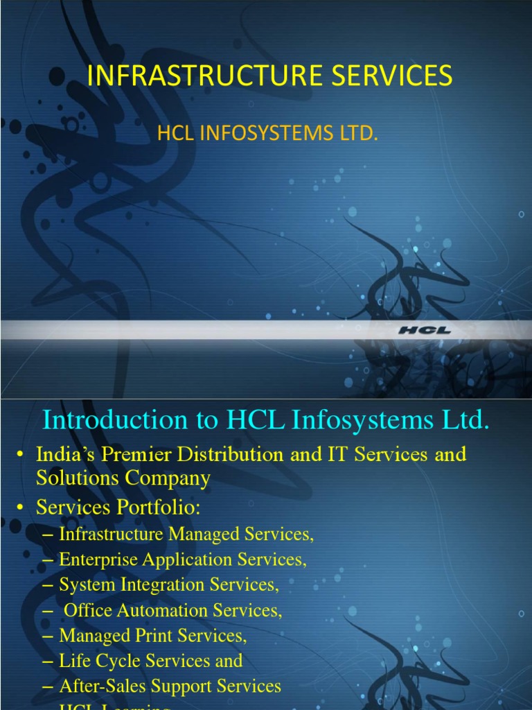 Infrastructure Services at HCL Infosystems | PDF | Data Center ...