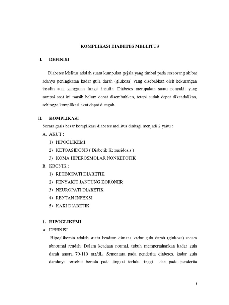 Komplikasi Diabetes Melitus dan Penanganannya | PDF
